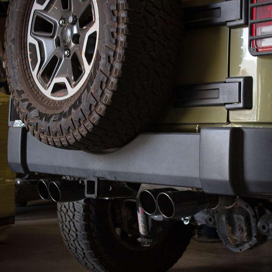 07-18y ジープ ラングラー JK マフラー アクスルバック レーベルシリーズ デュアルリア スプリット ブラックデュアルチップ AFE :119825:キャルウイングパーツセンターヤフー ...