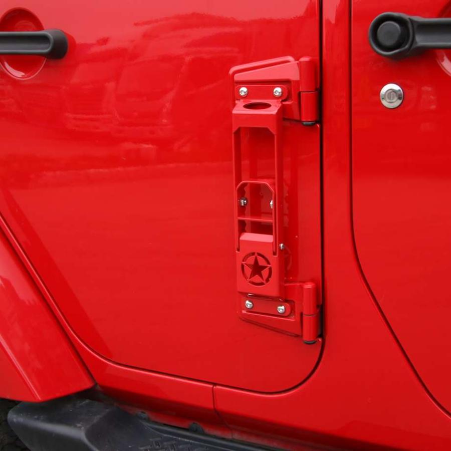 07y- ジープ ラングラー JK JL アンリミテッド | ヒンジステップ レッド スターマーク 2PC : キャルウイングパーツセンターヤフー店 - 通販 - Yahoo!ショッピング