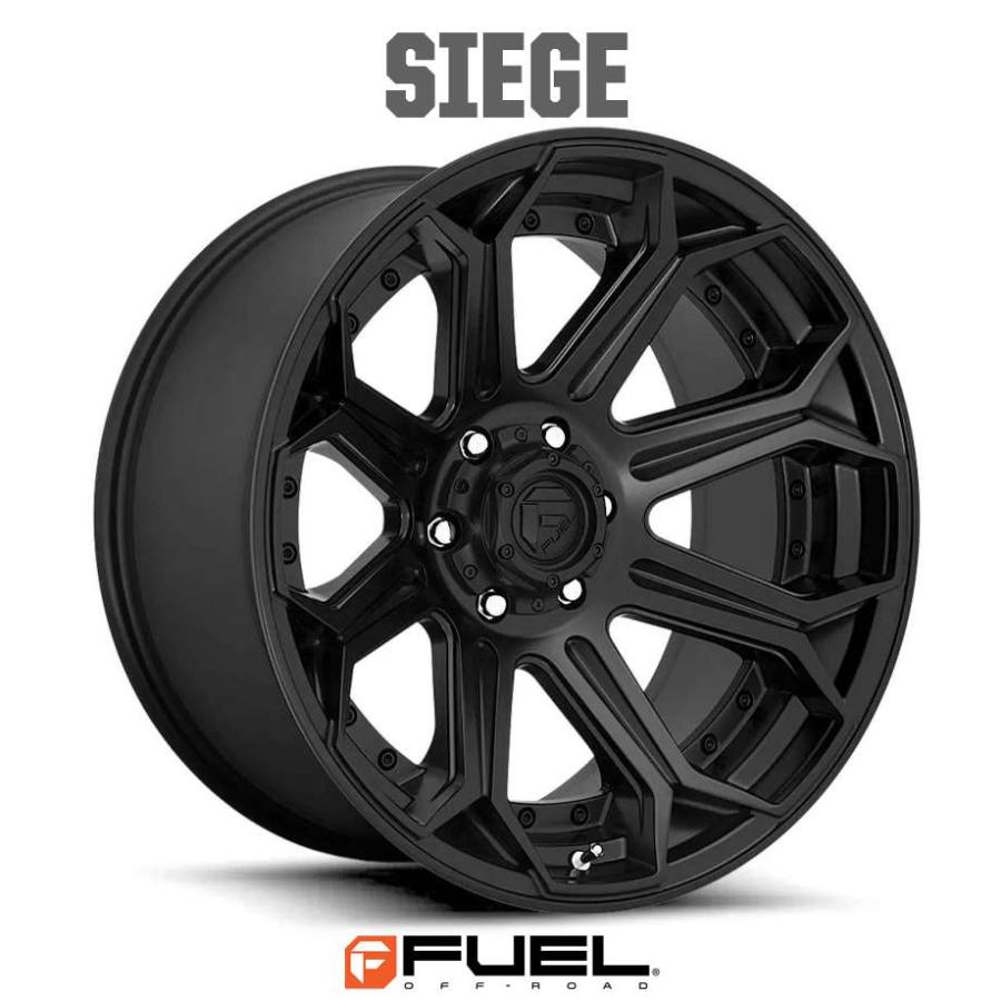 18y- ジープ ラングラー JL | ホイール SIEGE D706 マットブラック 5H-127 24X12J-44 1本 FUEL ...