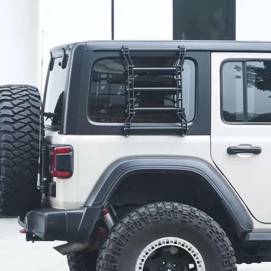 カリフォルニアマッドスター 18y- ジープ ラングラー JL | リアサイドラダー アルミ製 ブラック : キャルウイングパーツセンターヤフー店 - 通販 - Yahoo!ショッピング