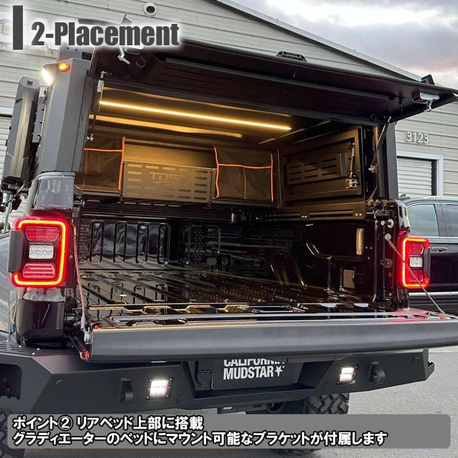 カリフォルニアマッドスター 20y- グラディエーターJT | リアベッドラックボックス LEDライト付属 : キャルウイングパーツセンターヤフー店 - 通販 - Yahoo!ショッピング