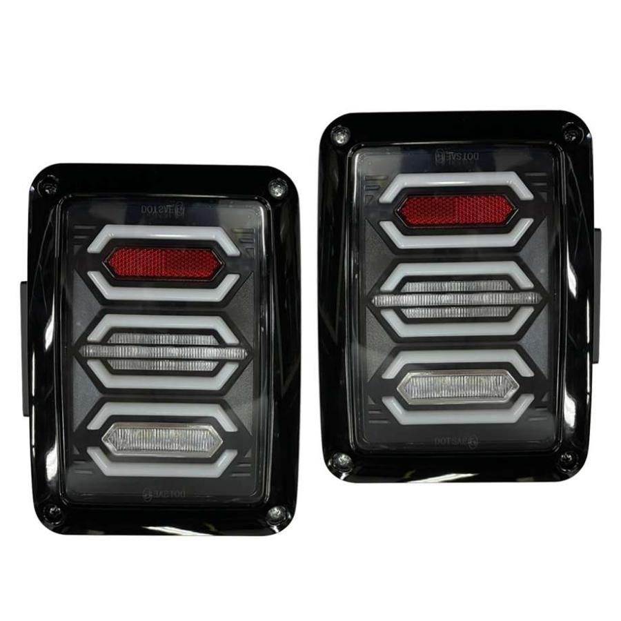 カリフォルニアマッドスター 07-18y ジープ ラングラー JK LEDファイバーアヴェーンジャースタイル テールランプセット : キャルウイングパーツセンターヤフー店 - 通販 ...