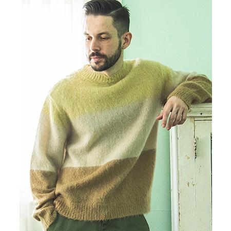 MR.OLIVE 【MROLIVE(ミスターオリーブ)】7G MOHAIR KNIT -MULTI BORDER SWEATER ニット(M243139) : CAMBIO - 通販 ...