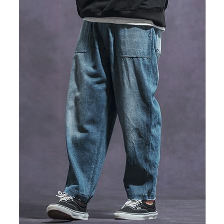 Jih Nunc 【Jih Nunc(ジーヌンク)】ユーズド加工ベイカーデニムパンツ(JIH-R1060) : CAMBIO - 通販 - Yahoo!ショッピング