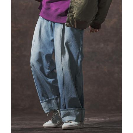Jih Nunc 【Jih Nunc(ジーヌンク)】11.5ozデニムロールアップ加工ワイドパンツ(JIH-R1136) : CAMBIO - 通販 - Yahoo!ショッピング