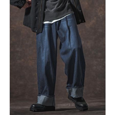 Jih Nunc 【Jih Nunc(ジーヌンク)】11.5ozデニムロールアップ加工ワイドパンツ(JIH-R1136) : CAMBIO - 通販 - Yahoo!ショッピング
