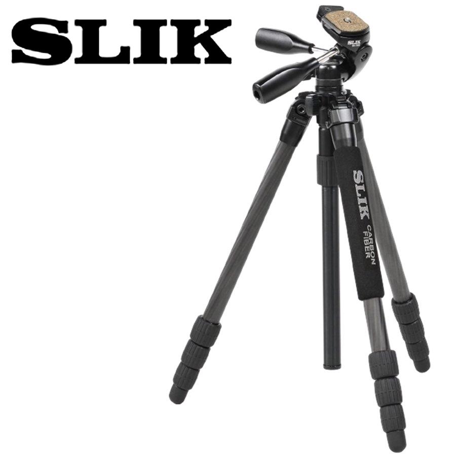 SLIK スリック ライトカーボン E74 三脚 全高172.5cm 4段 ナットロック式 25mmパイプ径 3ウェイ雲台 クイックシュー式 新品 : CAMERArt Yahoo!店 ...