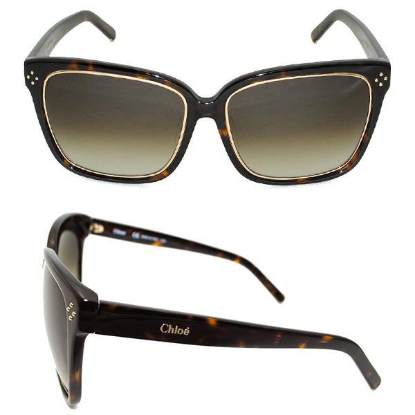 Chloe（クロエ） サングラス レディース ブランド アイウェア UVカット 日焼け対策 CE700SA-219 ブラック ダークハバナ ...