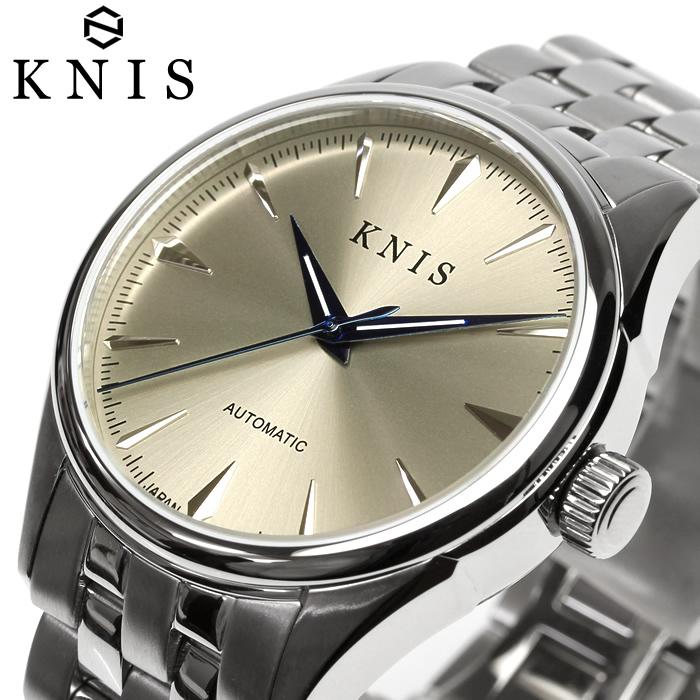KNIS ニス 日本製 自動巻き 腕時計 メンズ シャンパンゴールド サファイアガラス ステンレスベルト 10気圧防水 機械式 ブランド KN001-SGSS :KN001-SGSS:腕時計 ...
