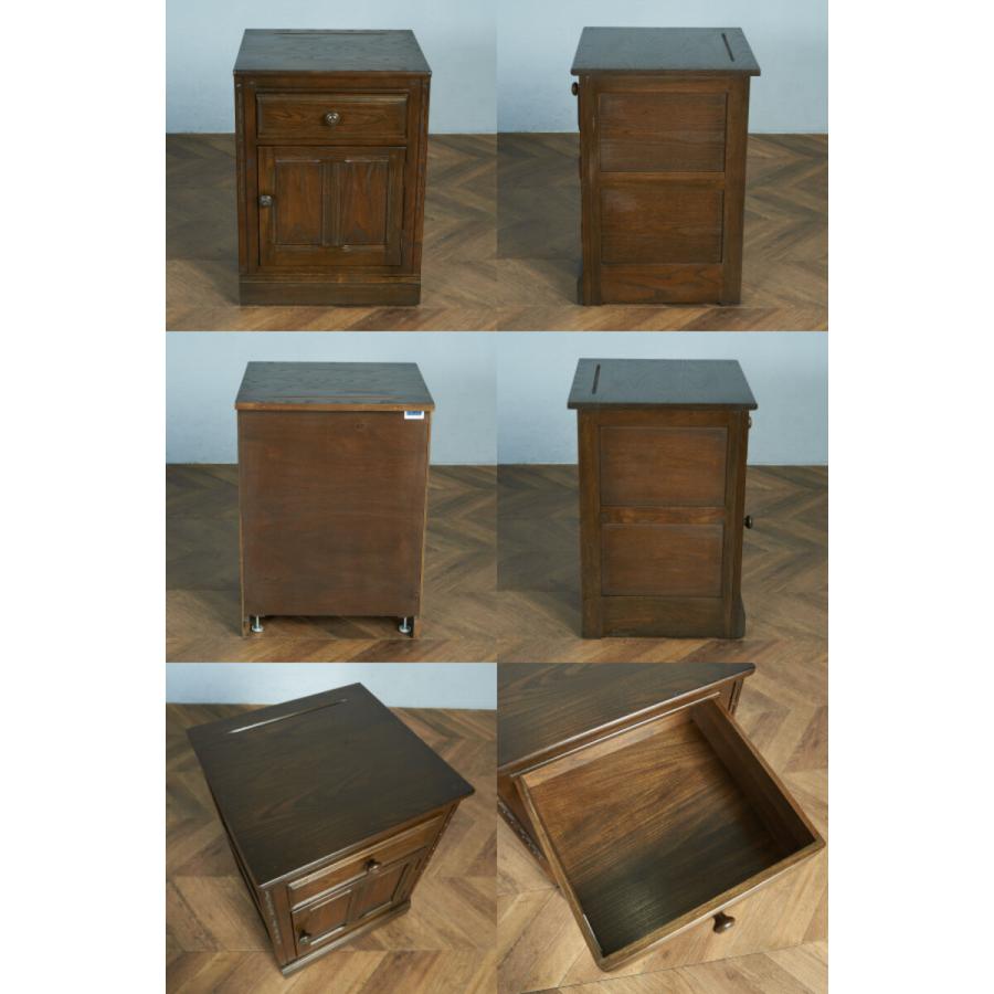 アーコール ERCOL OLD COLONIAL サイドキャビネット ラウンドメタルラベル ヴィンテージ オールドコロニアル 本棚 収納 ...