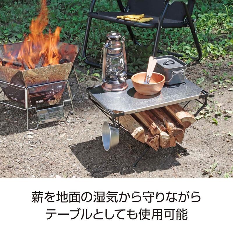 CAPTAIN STAG ステンレス薪ラックテーブル UC-568 キャプテンスタッグ ※ : キャンプリンクヤフー店 - 通販 - Yahoo!ショッピング