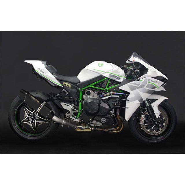 TRICK STAR（トリックスター） Ninja H2 レーシングスリップオンマフラー IKAZUCHI ブラックエディション : モト ...
