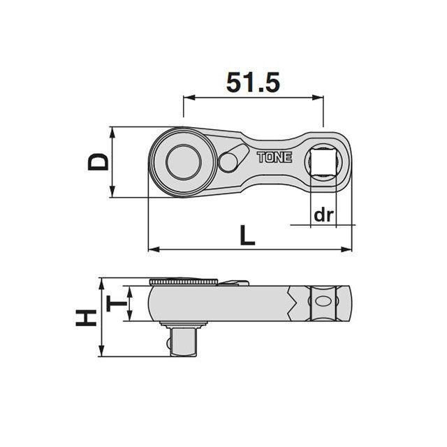 TONE（トネ） 【メーカー直送】トネ スタビーラチェットハンドル（ホールドタイプ）RH3HSS3 TONE : モトメガネYahoo!店 ...