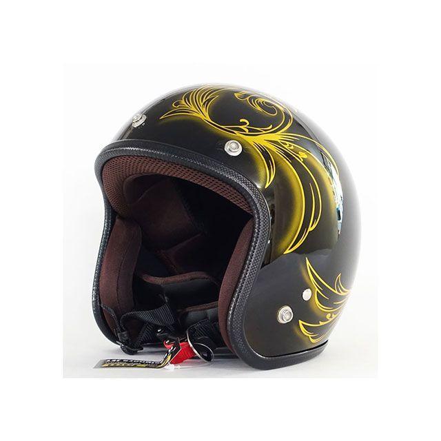 72JAM JET HELMET 72ジャムジェット 【逸品もの】3-996 ブラックリーフ シャドー（イエロー） サイズ XL バイク : モトメガネYahoo!店 - 通販 - Yahoo ...