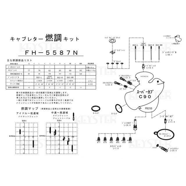 KEYSTER キースター スーパーカブ90/C90 燃調キット スーパーカブ90/C90（適合キャブレター号機：PB25D）用キャブレター オーバーホール＆セッテ… : モトメガネYahoo ...