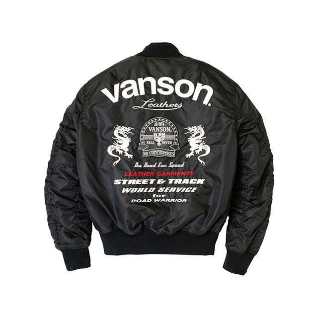 VANSON 正規品／バンソン 2024-2025秋冬モデル TVS2408W MA-1 JACKET（ブラック/アイボリー） サイズ XL バイク : モトメガネYahoo!店 - 通販 ...