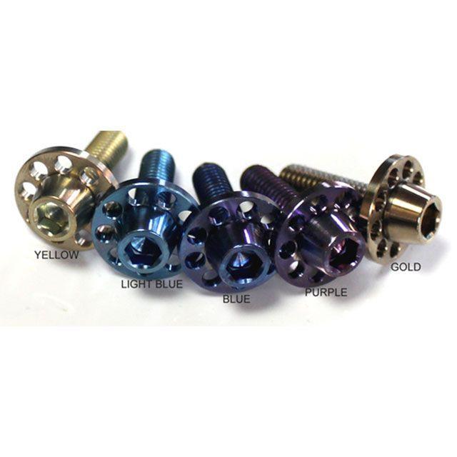 TITANIUM64 チタニウム64 汎用 ナンバープレートボルトTYPE-S カラー 陽極酸化 ロイヤルパープル バイク : モトメガネ ...