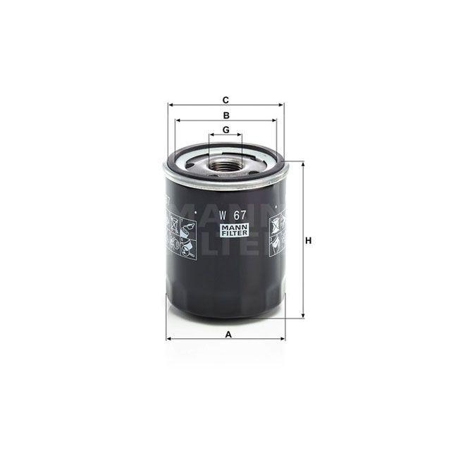 正規品／マンフィルター W67 オイルエレメント MANN-FILTER 車 自動車 :388366-1511866:モトメガネYahoo!店 - 通販 - Yahoo!ショッピング