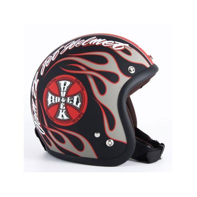 72JAM JET HELMET 72ジャムジェット ROCK＆ROLL カラー マットブラック バイク : モトメガネYahoo!店 - 通販 - Yahoo!ショッピング