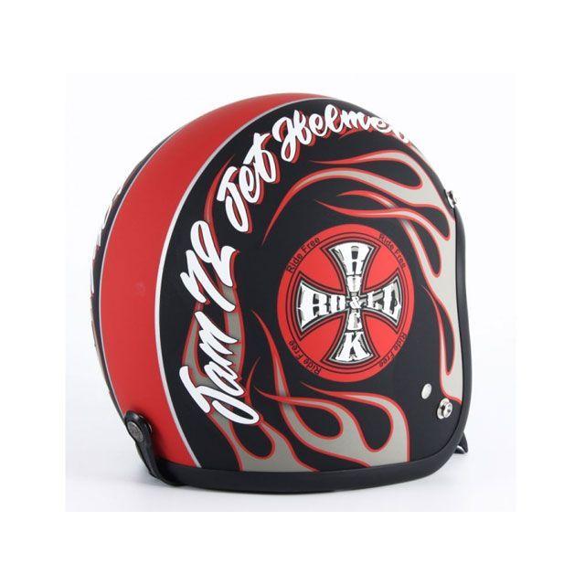 72JAM JET HELMET 72ジャムジェット ROCK＆ROLL カラー マットブラック バイク : モトメガネYahoo!店 - 通販 - Yahoo!ショッピング