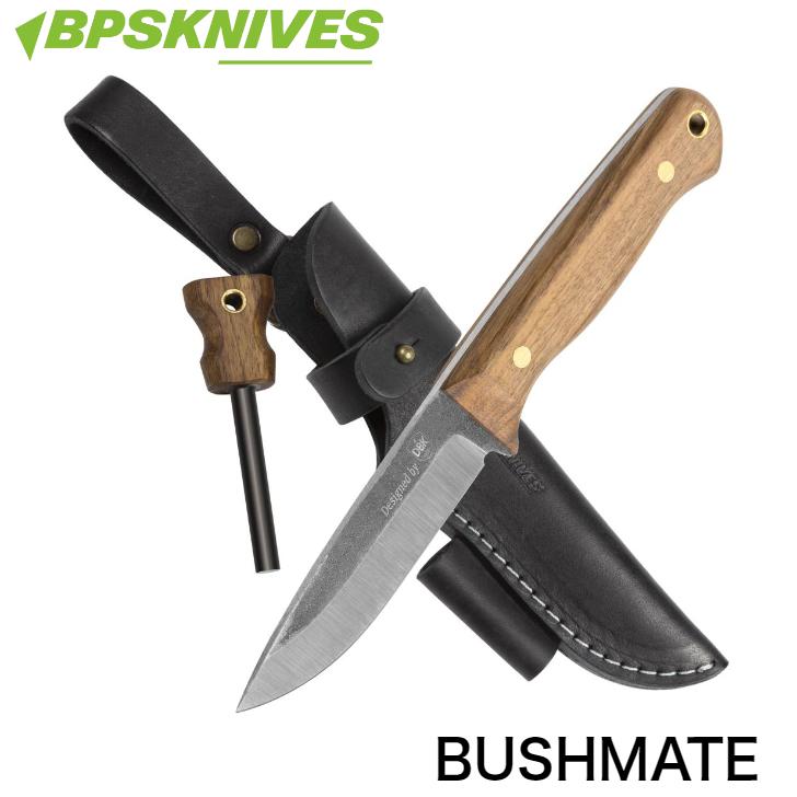 【BPS KNIVES】 BUSHMATE アウトドアナイフ 炭素鋼 ウクライナ産 ブッシュメイト 天然木 キャンプ フルタング ...