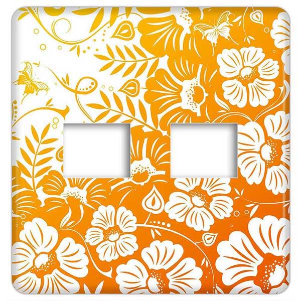 パナソニック 【コスモワイドシリーズ21ラウンドタイプ】コンセントカバー スイッチカバー 2連 プレート 交換 DIY 花柄 (スタイリッシュ) 15番 :cosmo2-flower-st15 ...