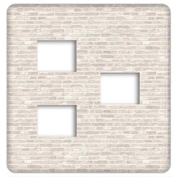 パナソニック 【コスモワイドシリーズ21ラウンドタイプ】コンセントカバー スイッチカバー 2連 プレート 交換 DIY 石目調 (レンガ柄) 02番 :cosmo2-stone-br02 ...