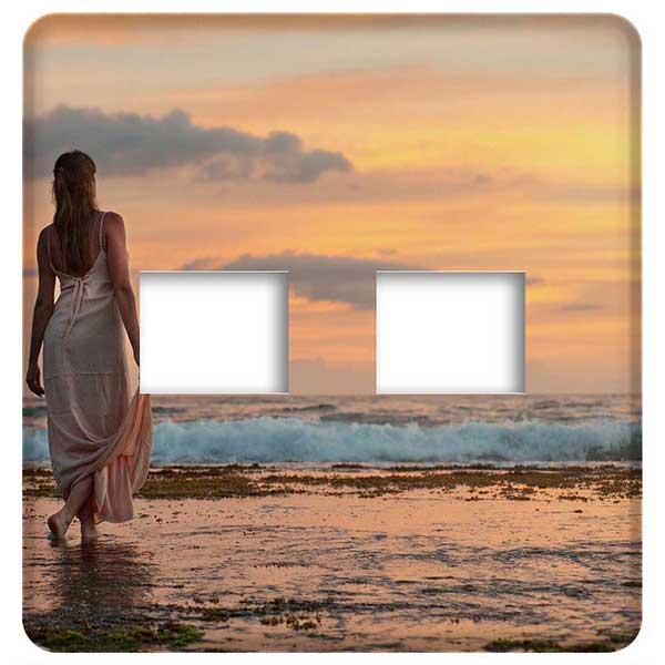 パナソニック 【フルカラー(モダン)プレート】2連 コンセントプレート スイッチプレート 写真 PHONE (ビーチ) 13番 : CASEMAKER - 通販 - Yahoo!ショッピング