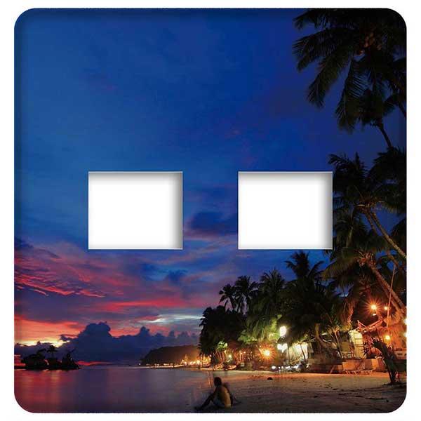 パナソニック 【フルカラー(モダン)プレート】2連 コンセントプレート スイッチプレート 写真 PHONE (海) 33番 : CASEMAKER - 通販 - Yahoo!ショッピング