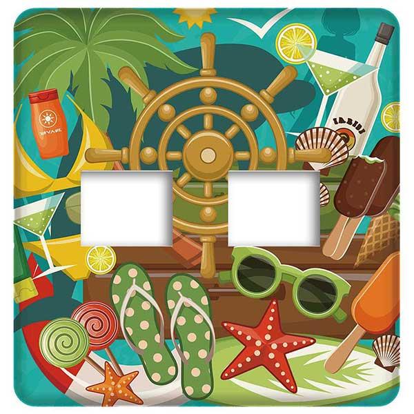 パナソニック 【フルカラー(モダン)プレート】2連 コンセントプレート スイッチプレート サマー柄 47番 : CASEMAKER - 通販 - Yahoo!ショッピング