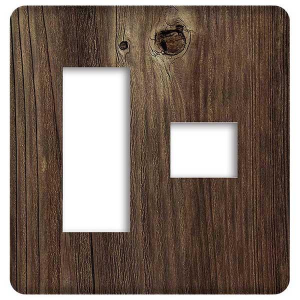 パナソニック 【フルカラー(モダン)プレート】2連 コンセントプレート スイッチプレート 交換 プレミアムウッド 木目調柄 (ダークブラウン) 15番 : CASEMAKER - 通販 ...