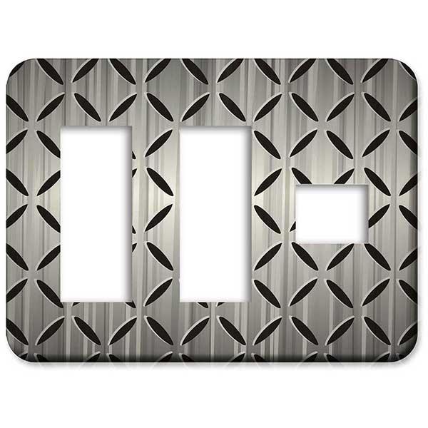 パナソニック 【フルカラー(モダンプレート)タイプ】コンセントカバー スイッチカバー 3連 プレート 交換 DIY メタル調柄 17番 :modan3-metal17:CASEMAKER ...