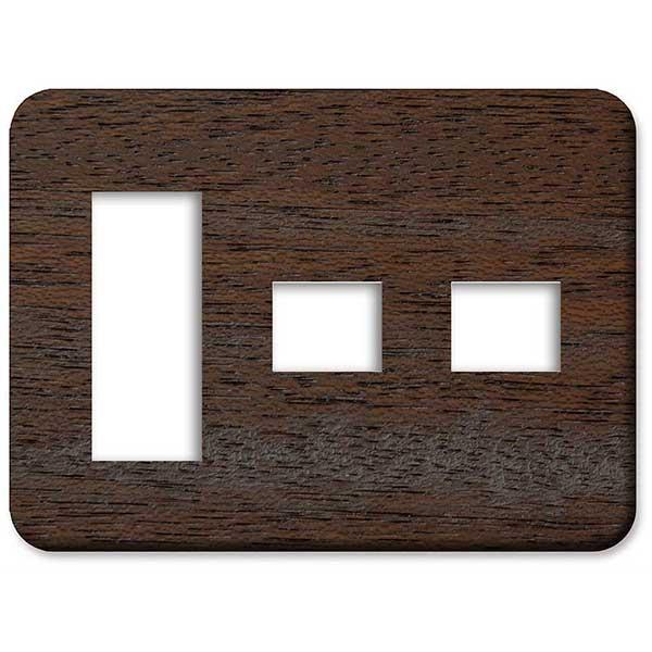 パナソニック 【フルカラー(モダン)プレート】3連 コンセントプレート スイッチプレート 交換 プレミアムウッド 木目調柄 (ダークブラウン) 23番 : CASEMAKER - 通販 ...