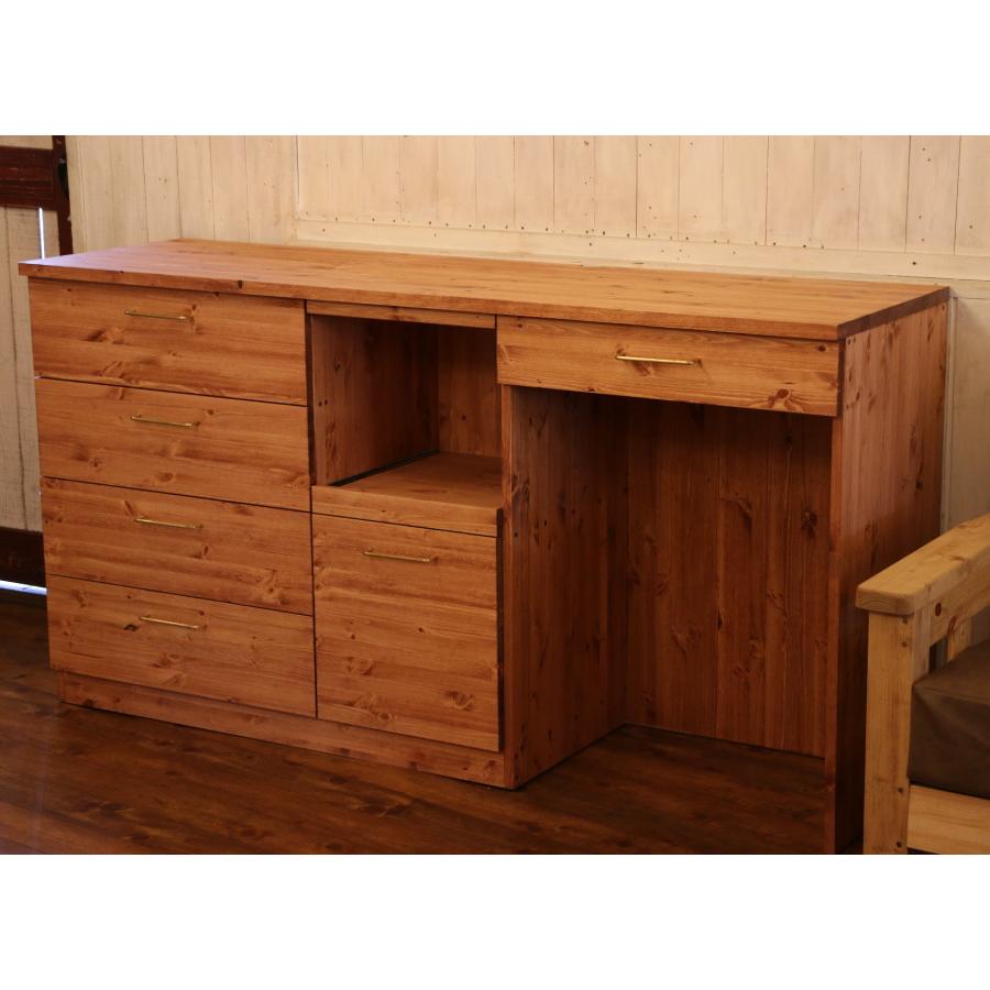 キャビネット W1700 オーダーメイド カントリー家具 完成品 選べるカラー キッチン 収納 収納棚 玄関収納 パイン 北欧 無垢 木製 ...