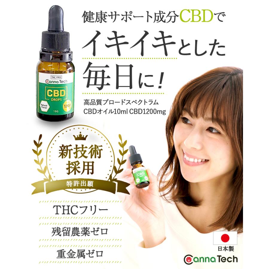 CBD オイル 12% CannaTech 高濃度 CBD 1200mg 内容量10ml 国産 国内製造 合法 ブロードスペクトラム ドロップ チンキ テルペン MCTオイル :100410 ...