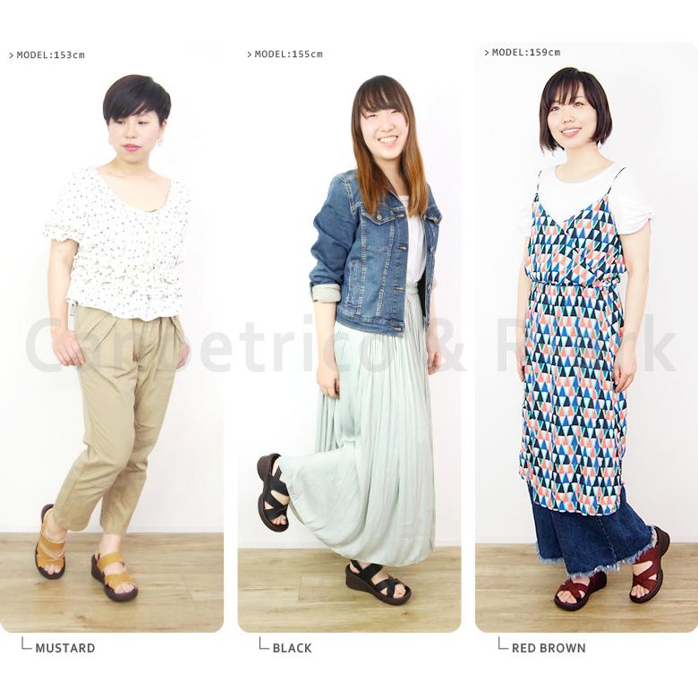 Re:getA リゲッタ サンダル レディース R2682 グミソール グミサンダル バックベルト ウェッジソール 5cmヒール 立ち仕事 黒 歩きやすい 快適 日本製 大阪製 : Canoe ...