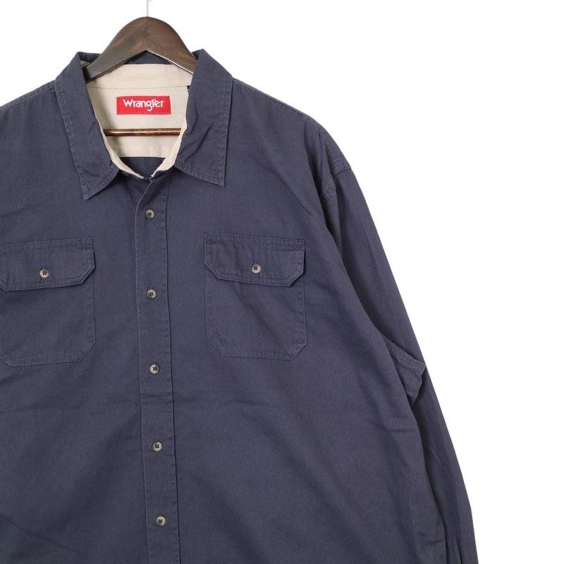 Wrangler ラングラー 長袖コットンシャツ 無地 メンズUS-3XL ネイビー系 hsc-0042n : 古着屋Canopus - 通販 - Yahoo!ショッピング