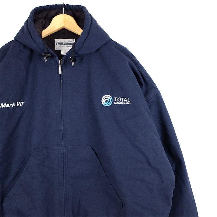 特大 STEELGUARD ジップアップ ダック地 フーデッドジャケット メンズUS-3XLサイズ キルティングライナー ネイビー ワーク jk-3122 : 古着屋Canopus - 通販 ...
