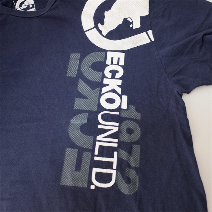 ECKO UNLTD エコーアンリミテッド クルーネック半袖プリントTシャツ メンズUS-3XLサイズ ネイビー B系 HIPHOP t-2441n : 古着屋Canopus - 通販 ...