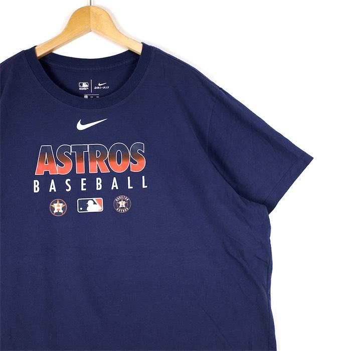 NIKE ナイキ クルーネック半袖プリントTシャツ メンズUS-3XLサイズ MLB HOUSTON ASTROS DRI-FIT ネイビー ビッグサイズ t-2483n : 古着屋 ...