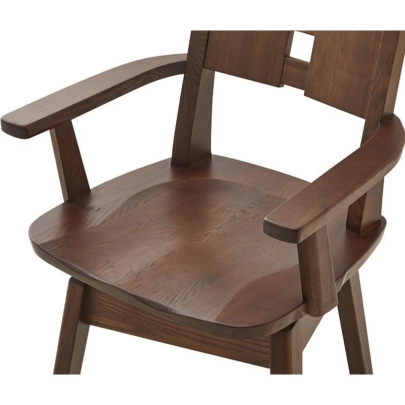 ダイニングチェア 椅子 チェアー 肘付き 回転 木材 タモ材 無垢 シンプル 無垢材 おしゃれ 天然木 板座 リビング 食卓椅子 ブラウン ナチュラル 木目 1人掛け : sin-016 ...