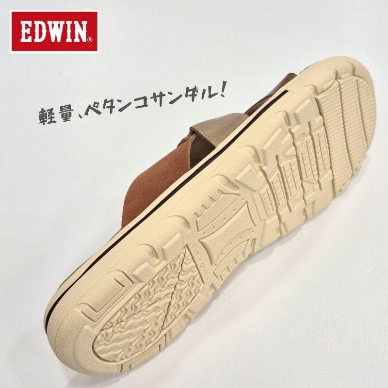 エドウイン リベルト L70323 EDWIN LIBERTO メンズ 軽量設計 ペタンコ サンダル フェルト生地 ソフト タウン 素足でも ...