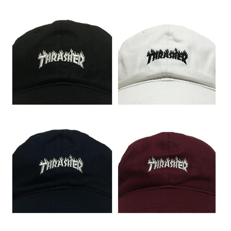 THRASHER キャップ スラッシャー FLAME cap 帽子 フレームロゴ フレイムロゴ 黒 白 紺 赤 メンズ レディース スケート ...