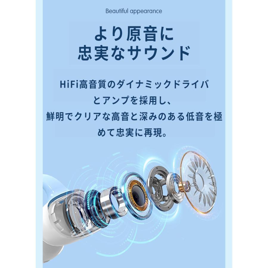骨伝導イヤホンスタイル ワイヤレスイヤホン Bluetooth 5.3 LED残量表示 快適 完全ワイヤレス 自動ペアリング 瞬間接続 Hi ...