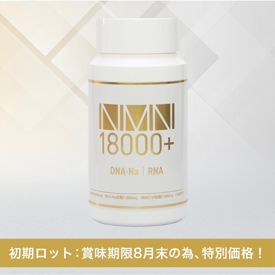 NMN 18000+ サプリメント 60日 リニューアル間近 賞味期限8月迄の為在庫一掃SALE中! 健康食品 国内製造 核酸配合 180粒 1粒100mg配合 DNA-Na RNA 成分量 ...