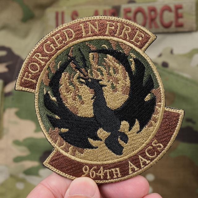 Military Patch（ミリタリーパッチ）964th AACS FORGED IN FIRE パッチ [2種][フルカラー][OCP ...