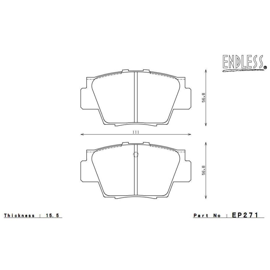 ENDLESS（エンドレス） NSX NA1(H2.9〜H17.12) 排気量:3000〜3200 ブレーキパッド 前後セット ...
