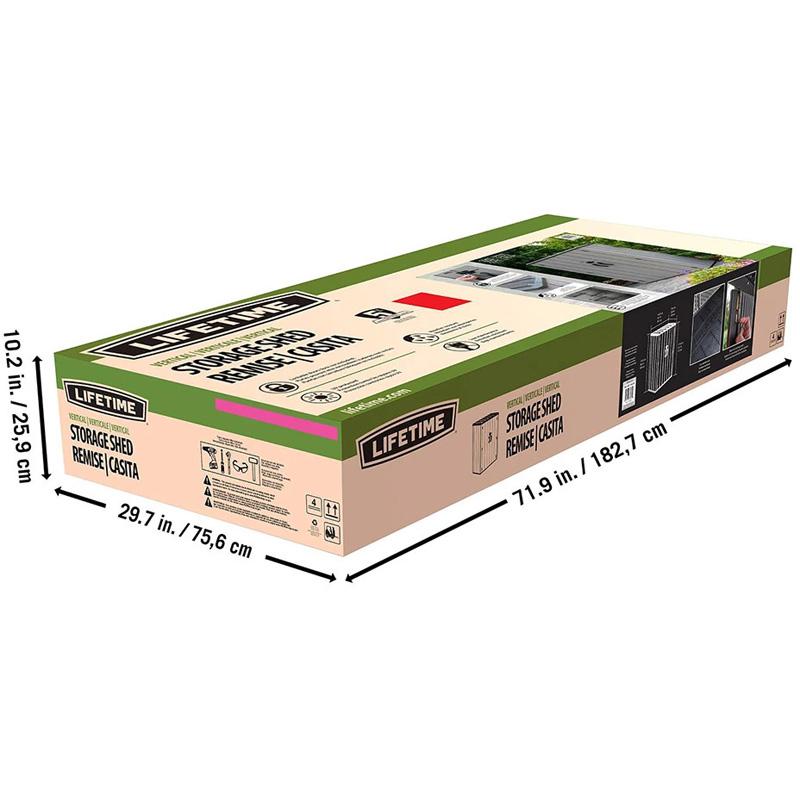 LIFETIME ライフタイム 棚付き 屋外 物置 1768199 幅143cm 高さ173cm 木目 棚 施錠可 UV保護 収納 ボックス ...