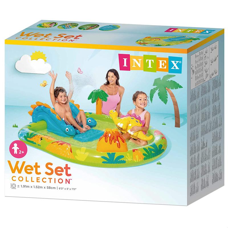 INTEX インテックス リトルディノ プレイセンター プール 57166 47583 ビニールプール 恐竜 噴水 滑り台 子供用 家庭用 ...