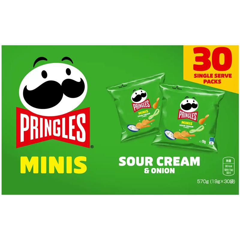 PRINGLES プリングルズ ミニチップスサワークリーム＆オニオン 30袋 66747 小袋 食べやすい 一口サイズ 大容量 個包装 小分け お菓子 コストコ 直送 男性 : キャラメル ...